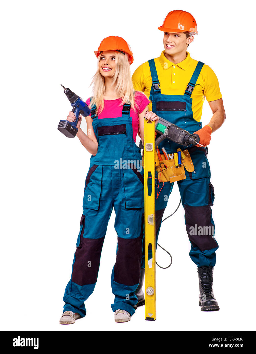 Group people builder with construction tools Stock Photo - Alamy