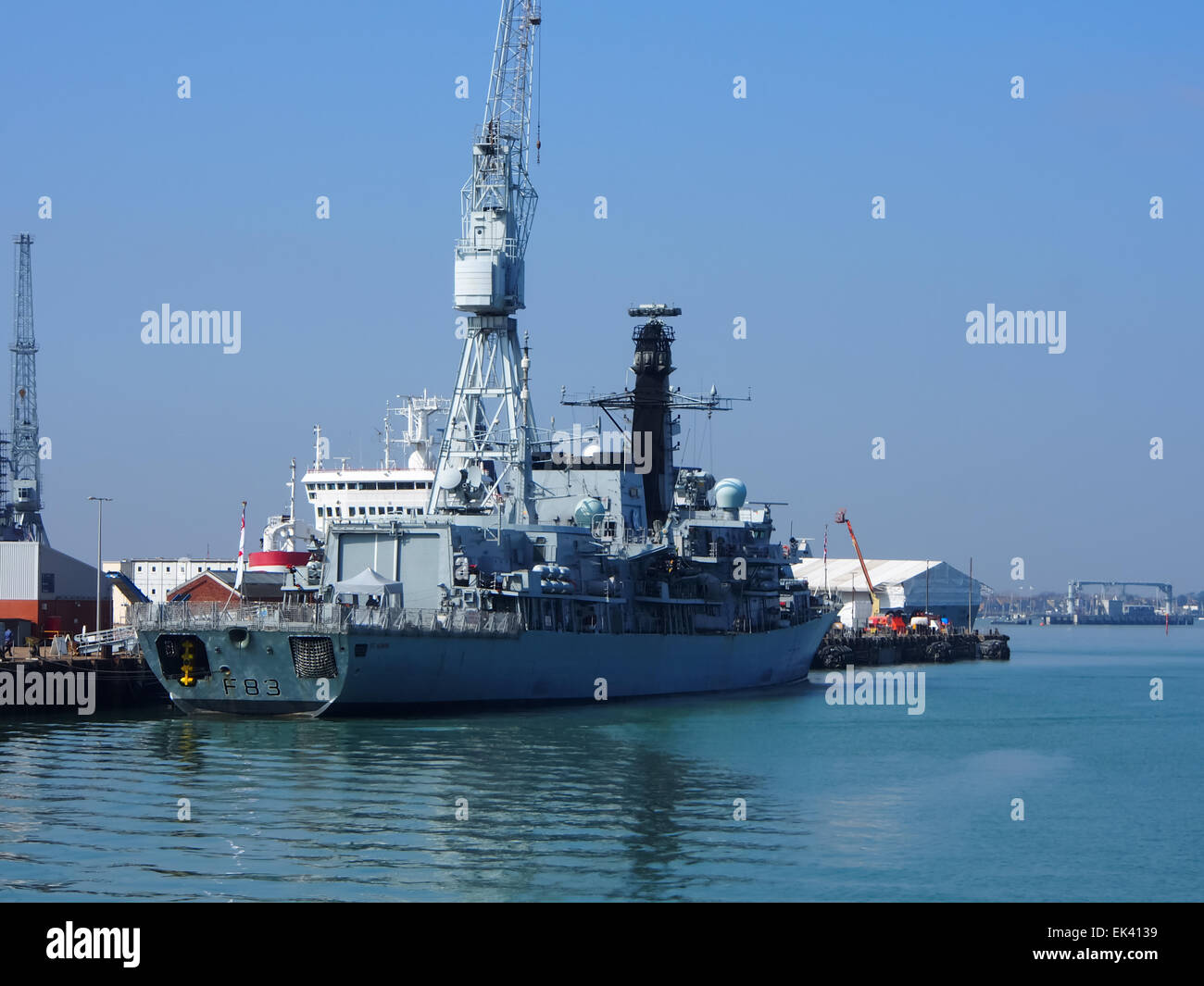 Duke class frigate HMS St Albans F83 undergoing maintenance in HM ...