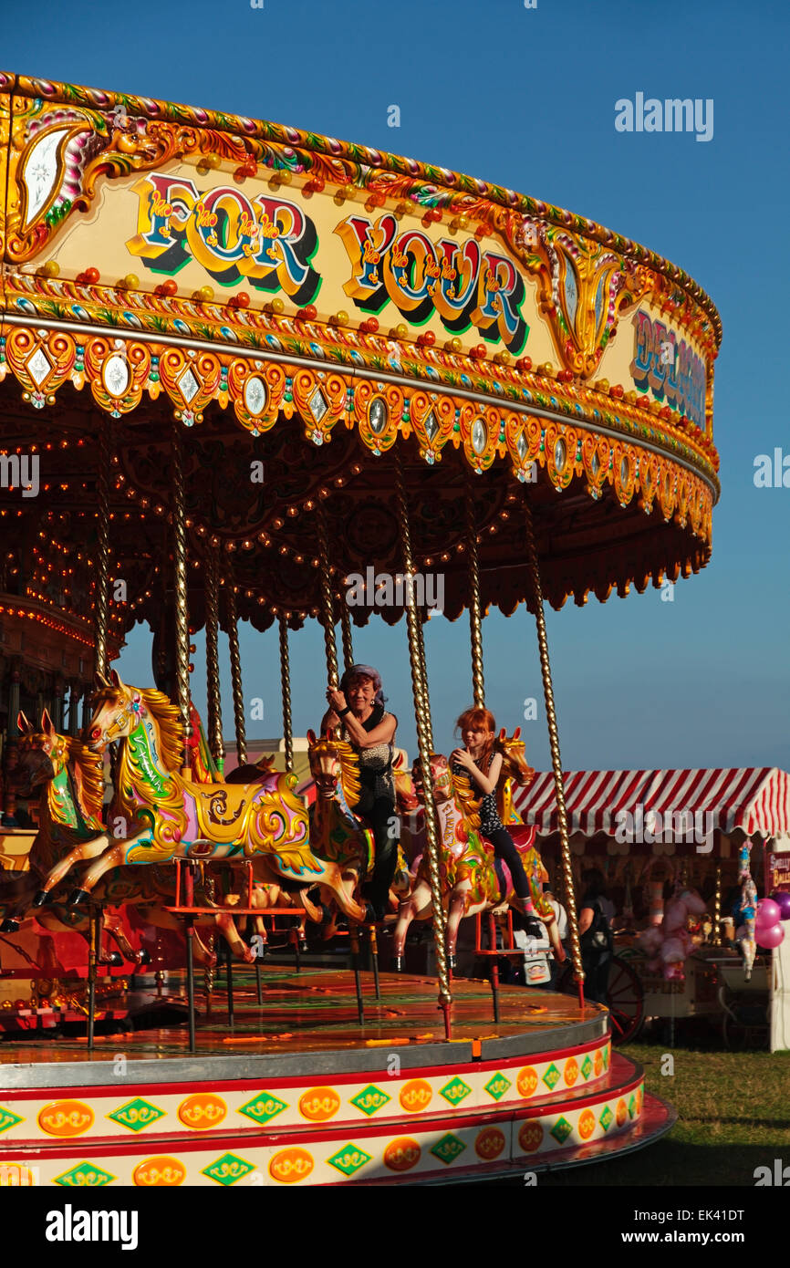 Traditional Victorian Steam Carousel Roundabout Gallopers or Galloping ...