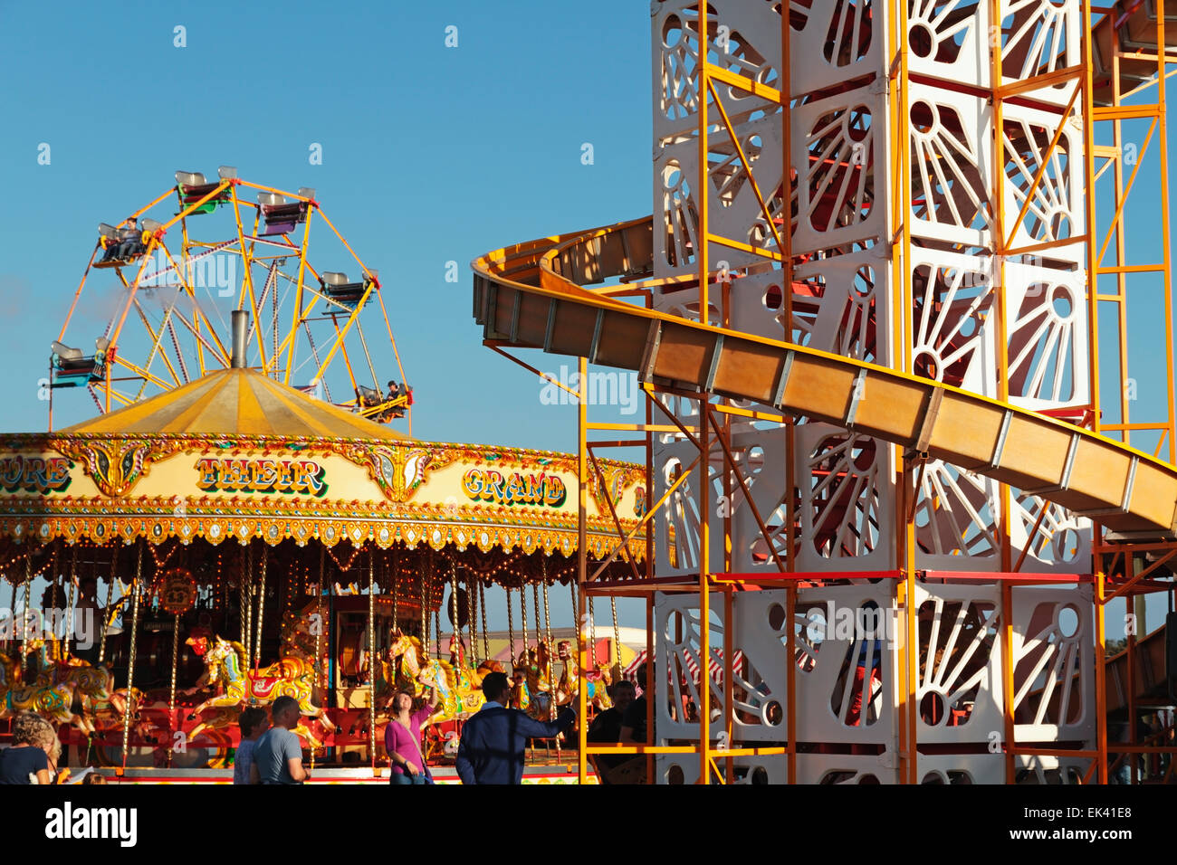 Helter Skelter, Ferris Wheel and Traditional Victorian Steam Carousel ...