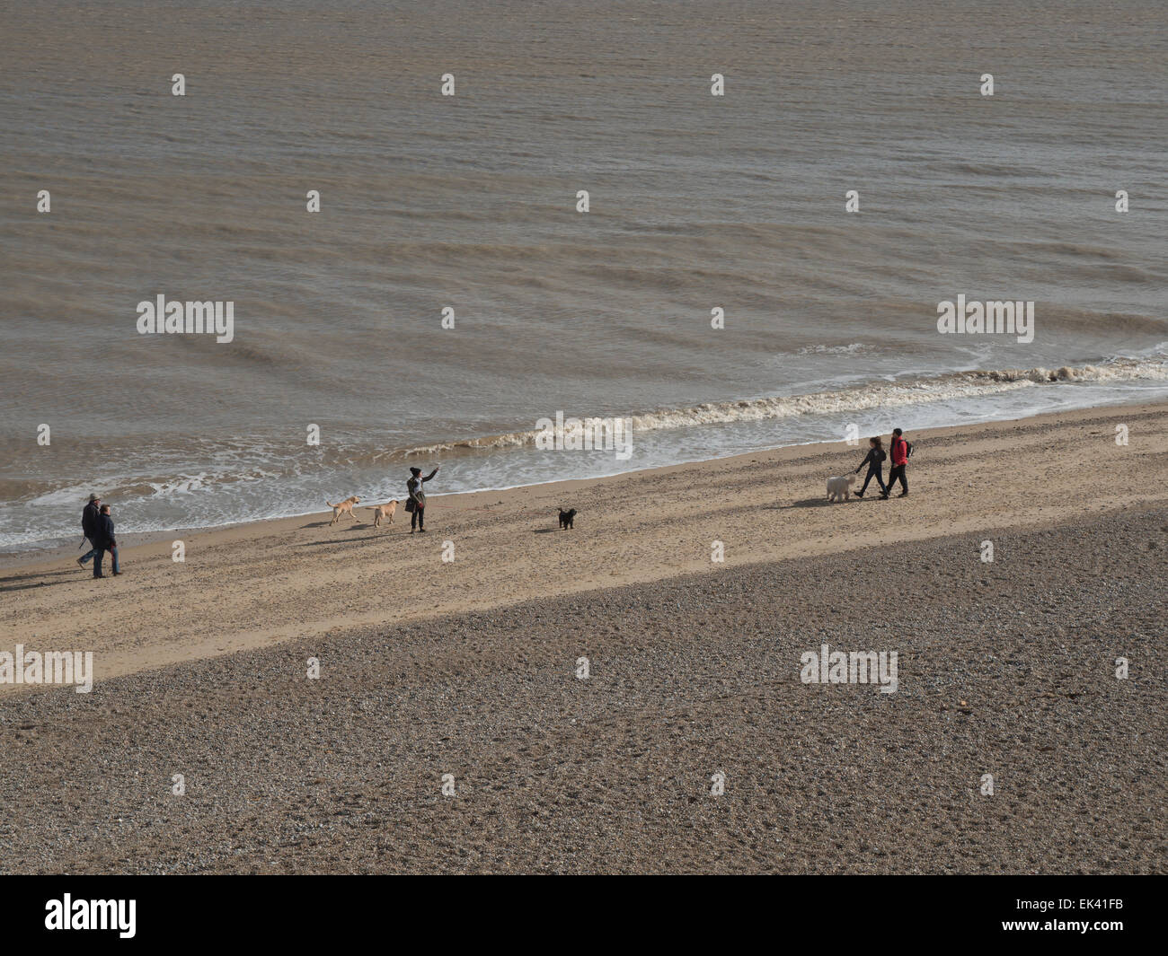 The beach along the Suffolk Coast Path, Sizewell to Thorpe Ness and ...