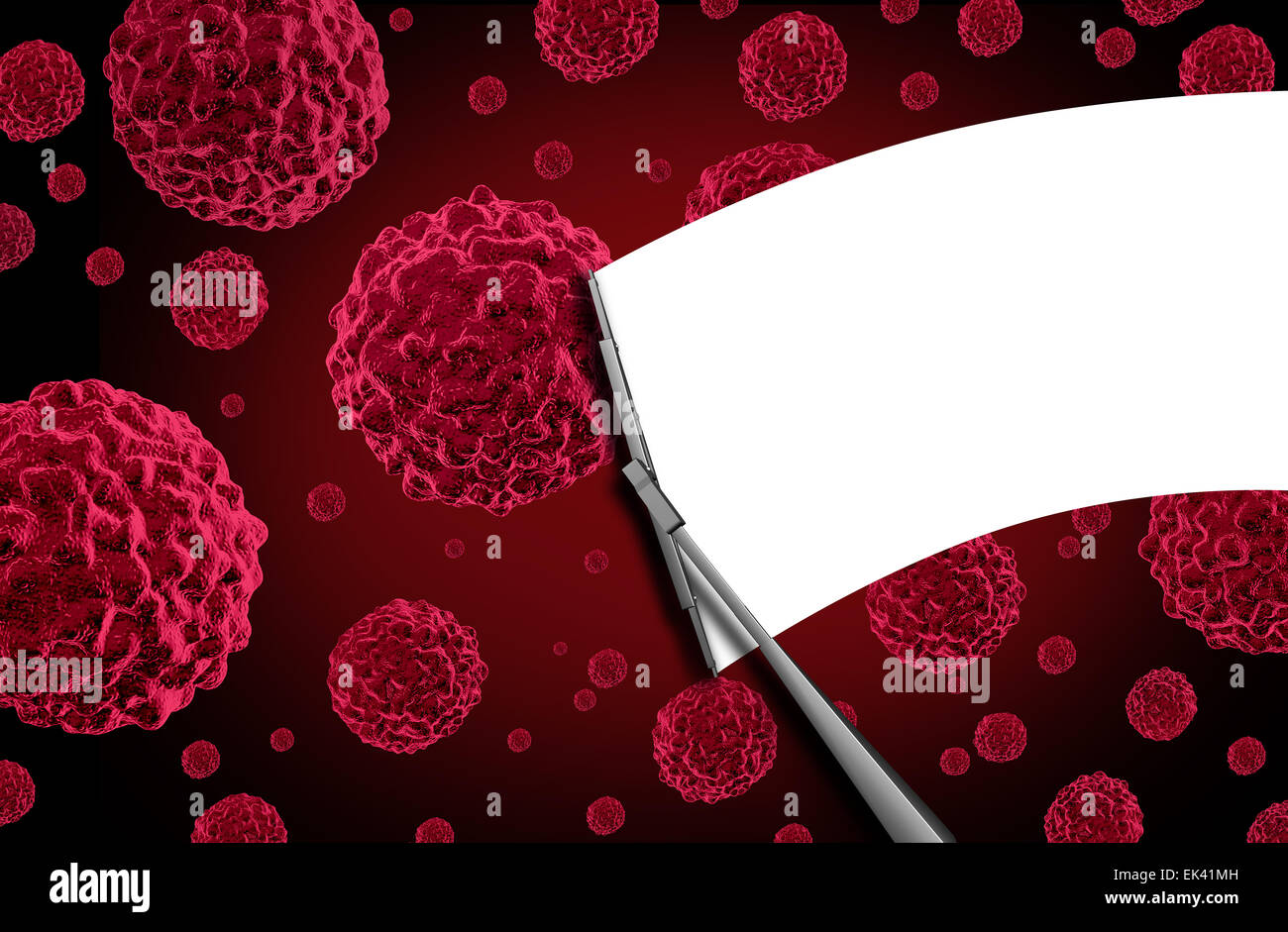 Cancer free medical concept as a windshield window wiper blade wiping ...