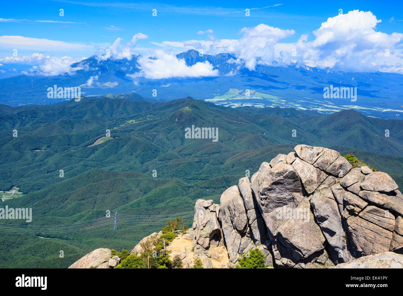 Mt. Yatsugatake seen from Mt. Mizugaki, Japanese Mountain Stock Photo ...