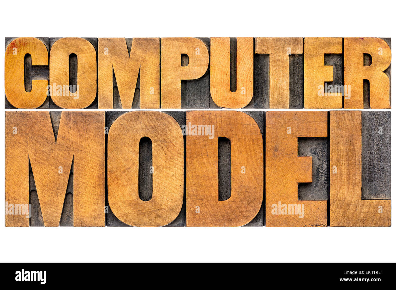 computer model typography - science or research concept - isolated word ...