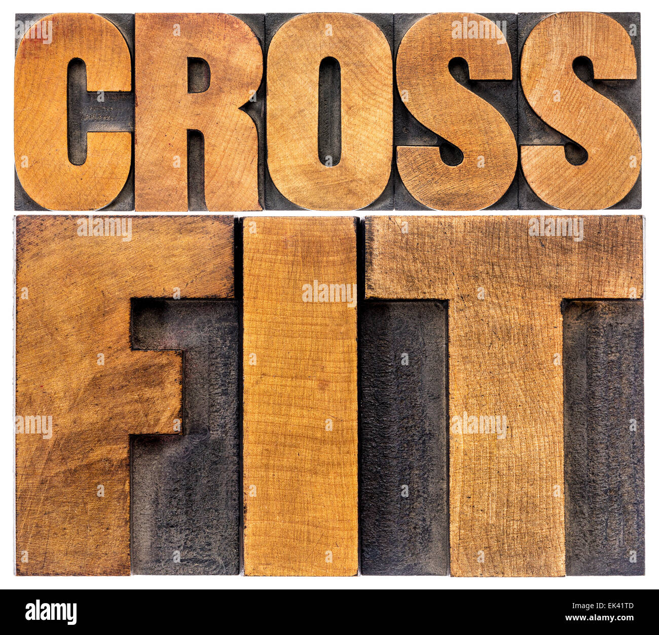 crossfit word abstract - isolated text in letterpress wood type Stock ...
