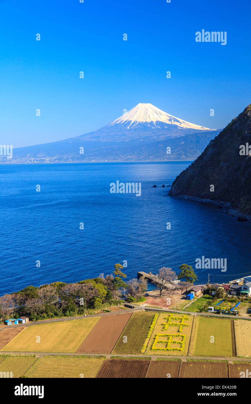Suruga Bay and Mt. Fuji seen from Nishiizu Ita, Shizuoka, Japan Stock ...