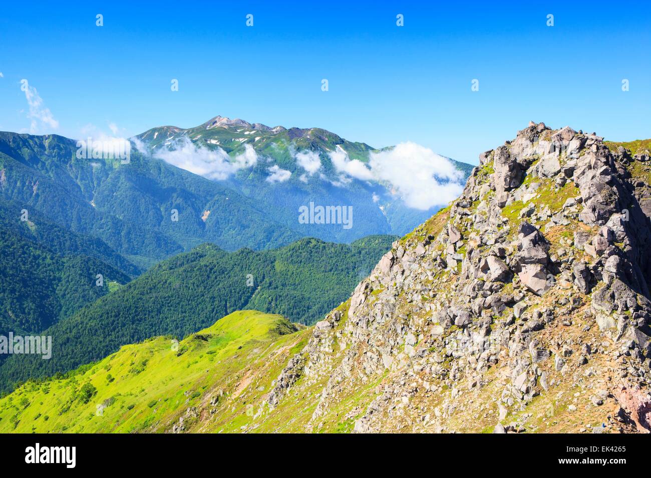 Mt. Norikura seen from Mt. Yakedake, Japan Alps Stock Photo - Alamy