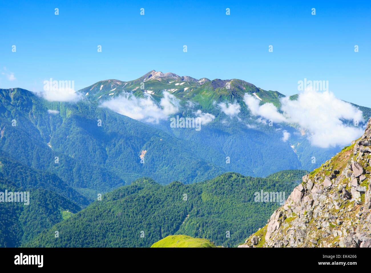 Mt. Norikura seen from Mt. Yakedake, Japan Alps Stock Photo - Alamy
