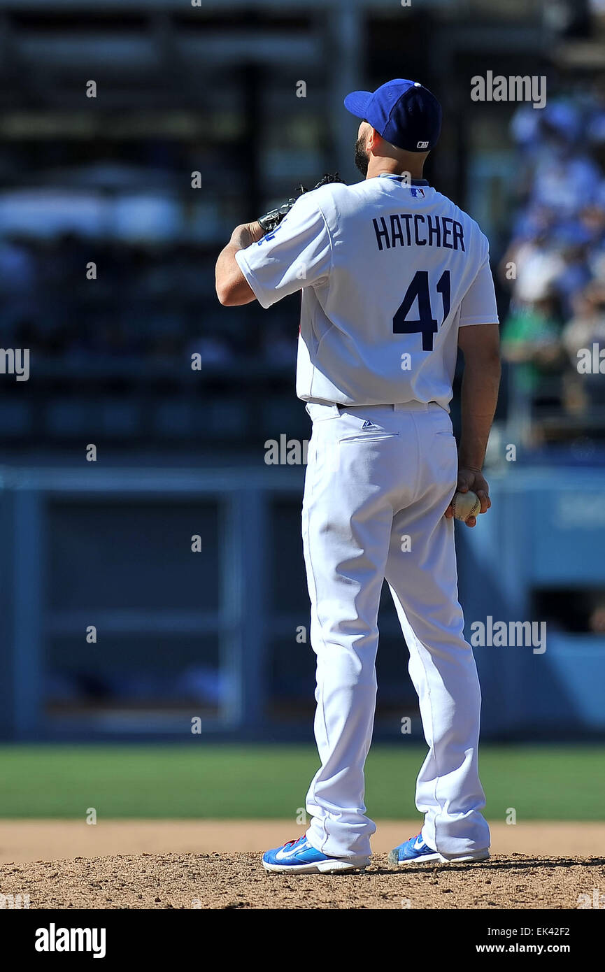 Los Angeles, CA, USA. 6th Apr, 2015. Los Angeles Dodgers relief pitcher ...