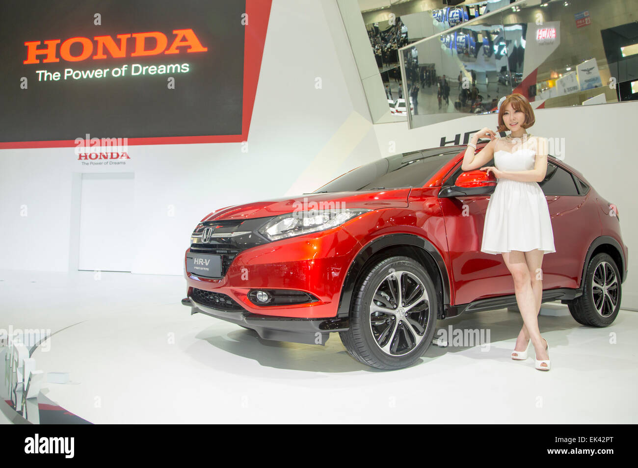 Honda, Apr 2, 2015 : Japanese automaker Honda's HR-V is displayed ...