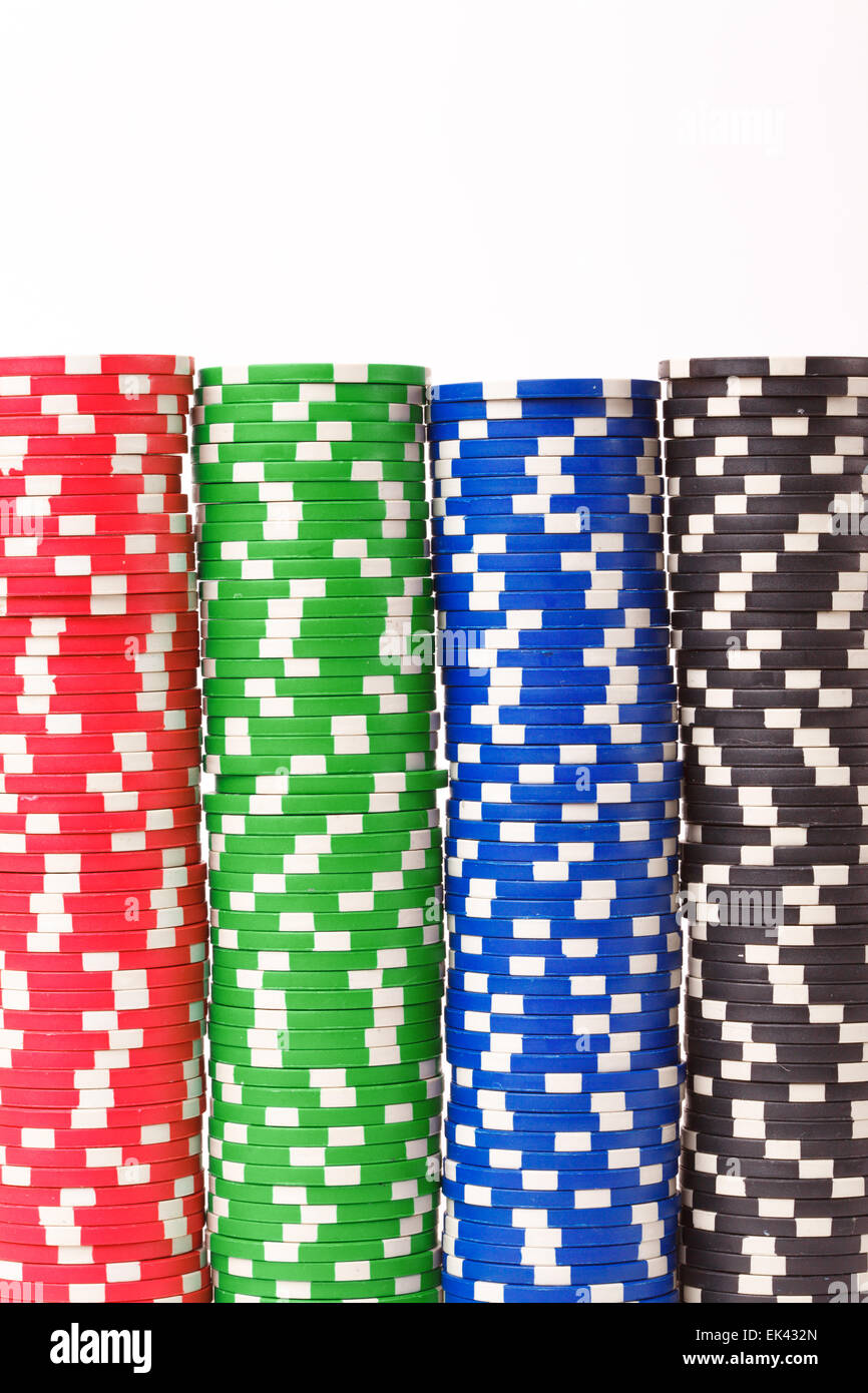 Gaming chips. Isolated on white background Stock Photo - Alamy