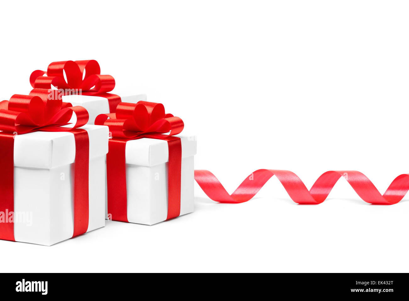 set of gift boxes with a tape Stock Photo - Alamy