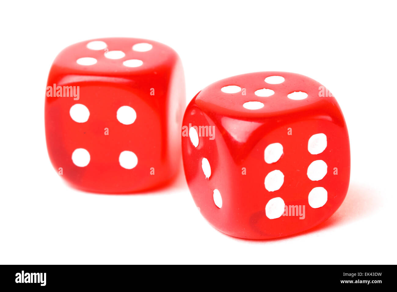 Red pair dice on white hi-res stock photography and images - Alamy
