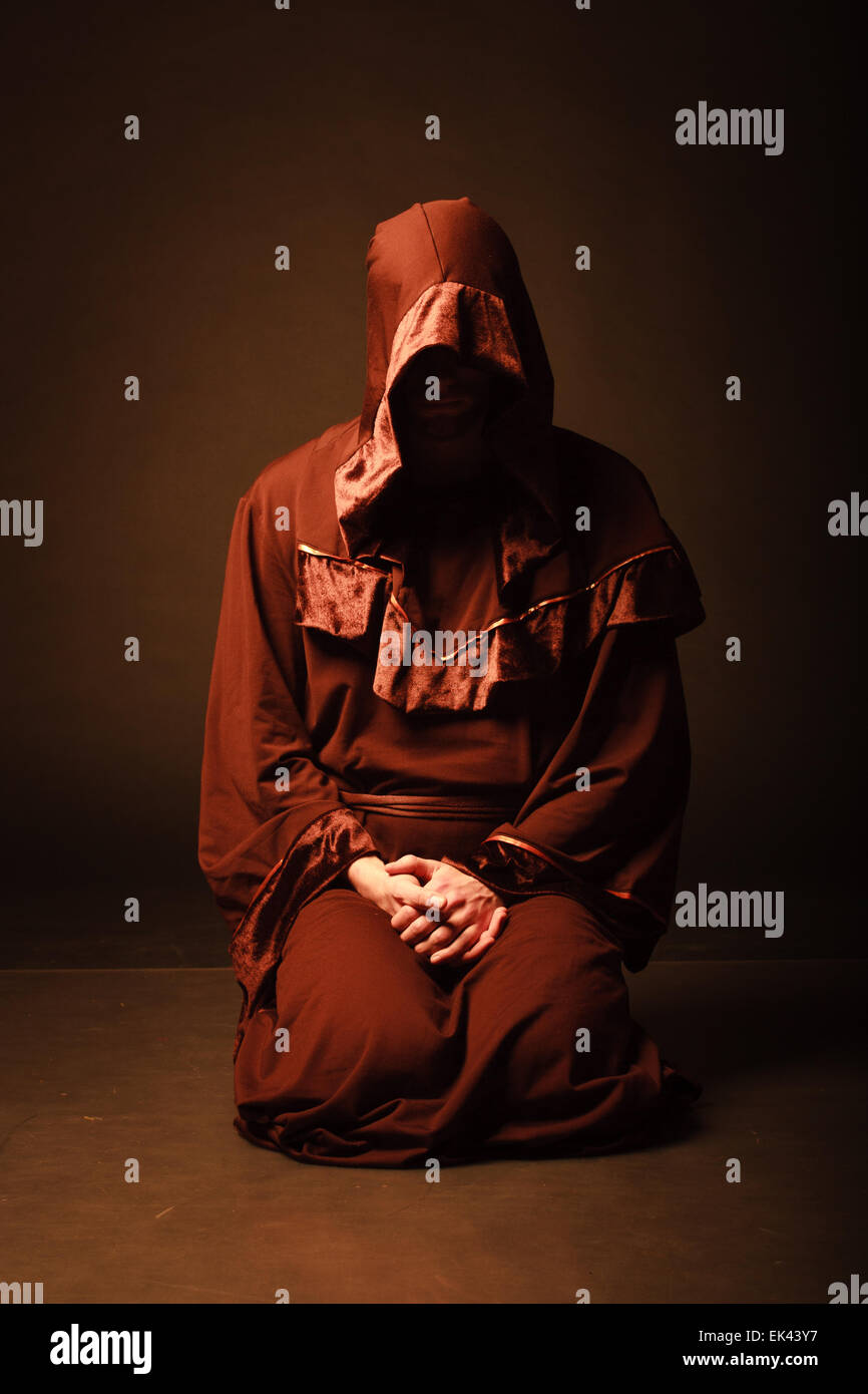 mysterious Catholic monk Stock Photo - Alamy