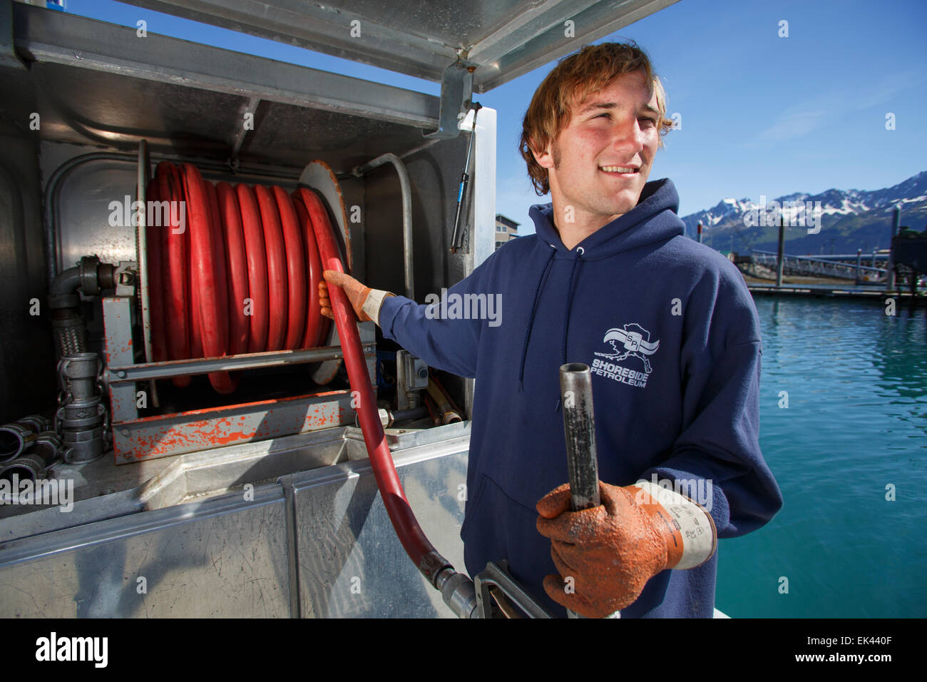 Fuel dock, Seward Boat Harbor, Alaska Stock Photo - Alamy