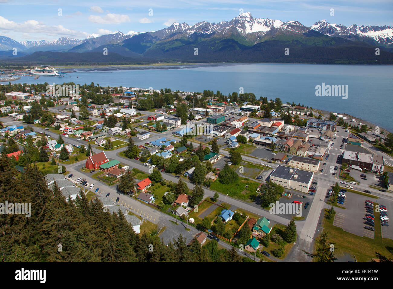 Resurrection Bay and Seward, Alaska Stock Photo - Alamy