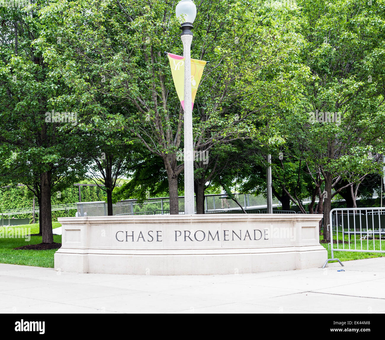 Concrete Sign at the entrance to Chase Promenade in Chicago Stock Photo ...