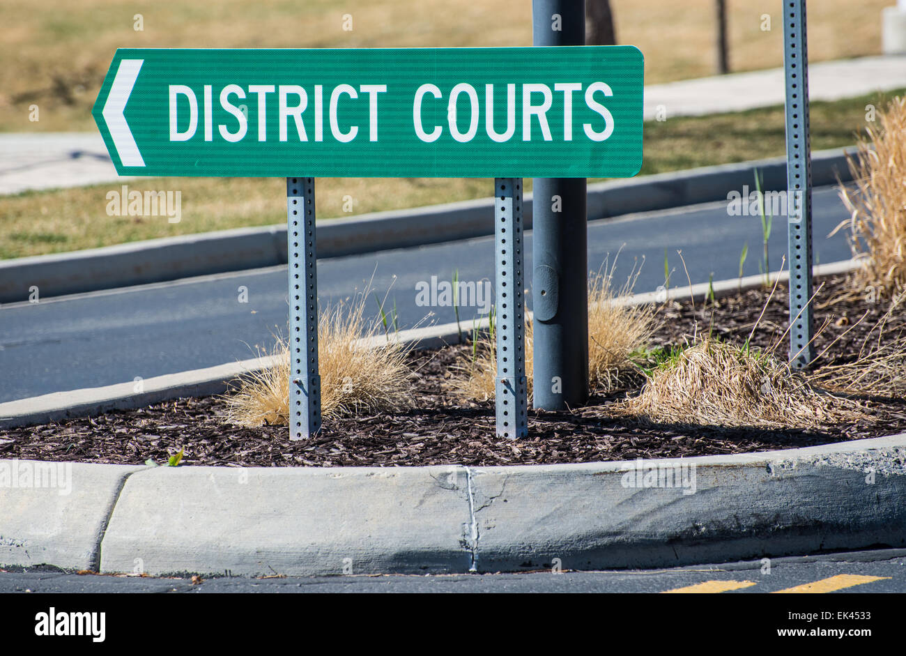 District Court Street Sign in an American Suburb Stock Photo - Alamy