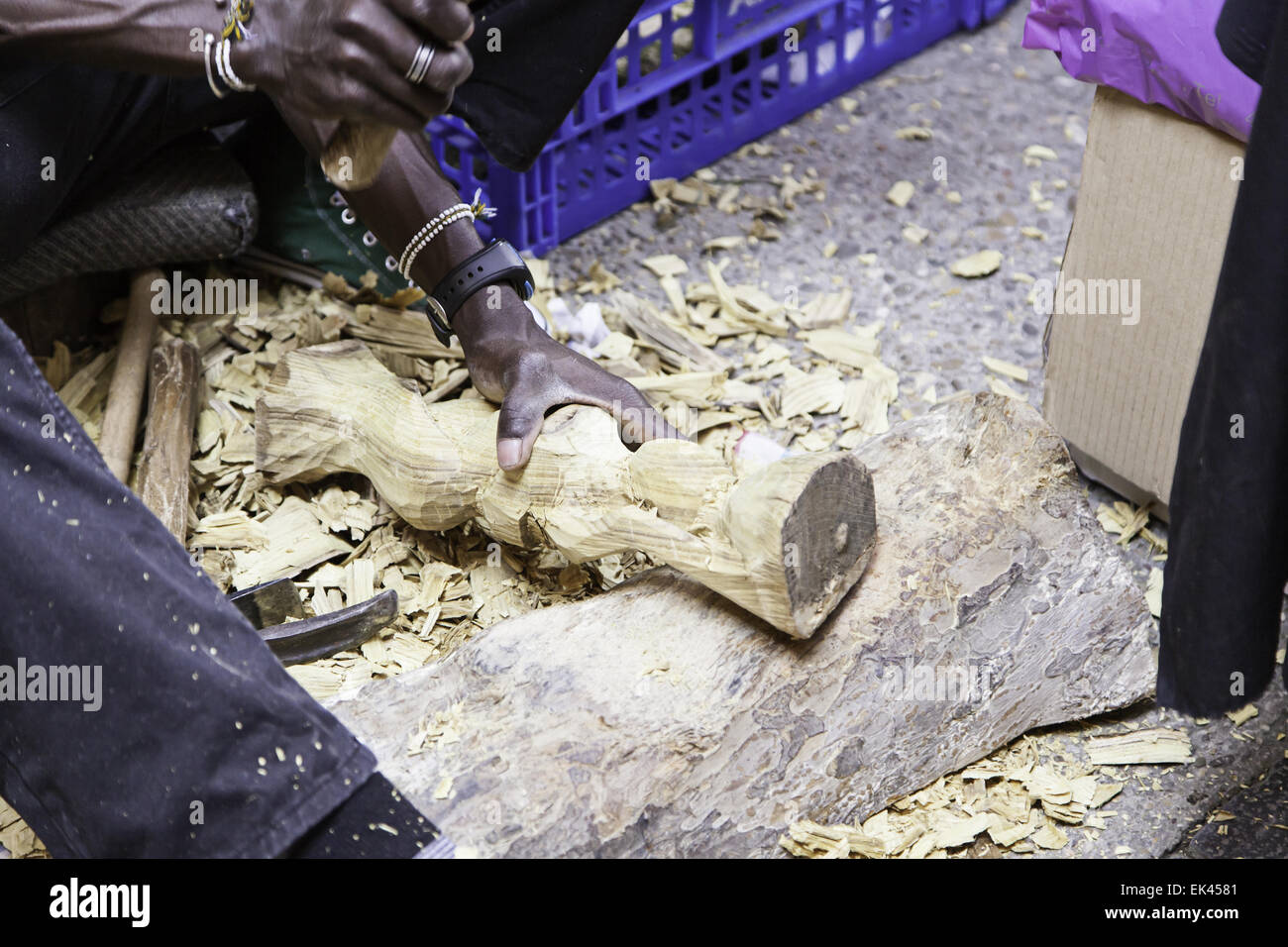 Craftsman working with wood, detail of an ancient craft, art wood Stock ...