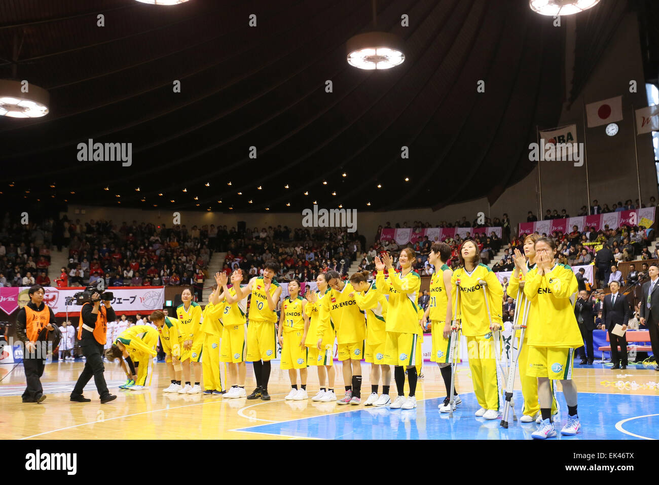 JX-ENEOS Sunflowers team group, ARPIL 5, 2015 - Basketball : WJBL 2014-2015 W League Play-off ...