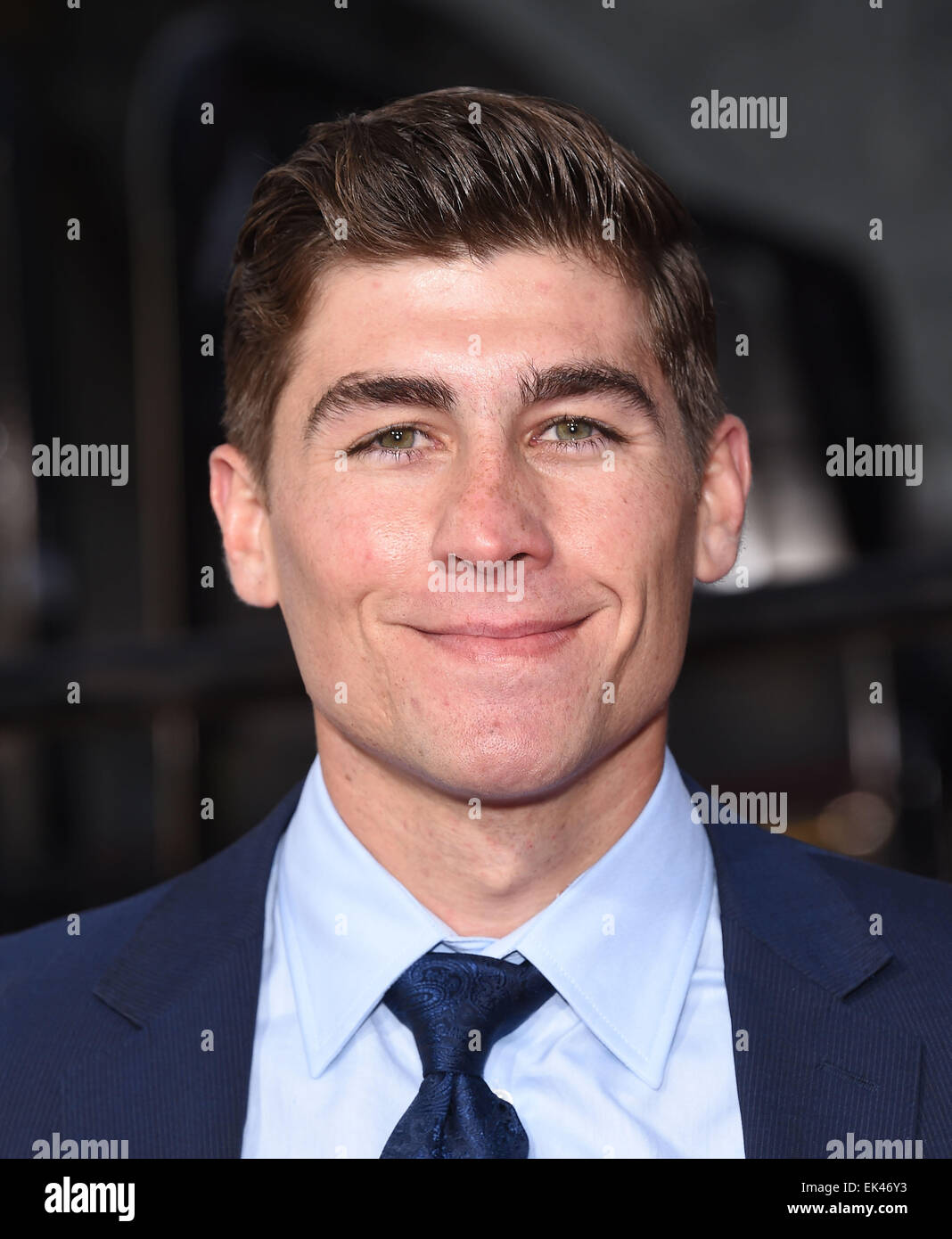 Hollywood, California, USA. 6th Apr, 2015. Brett Edwards arrives for the premiere of the film ...