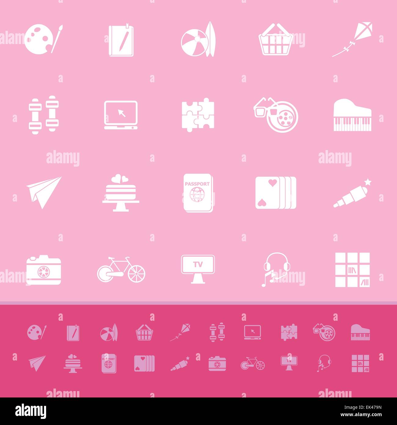 Hobby color icons on pink background, stock vector Stock Vector Image ...