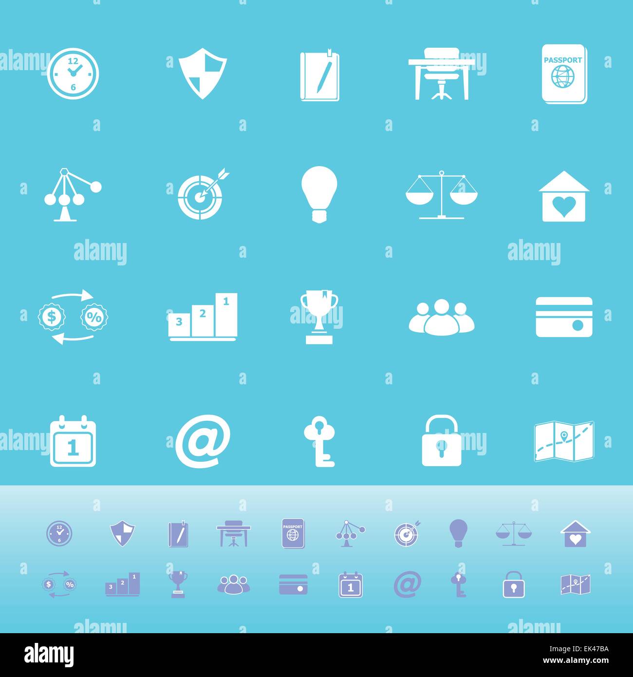 Thinking related color icons on light blue background, stock vector ...