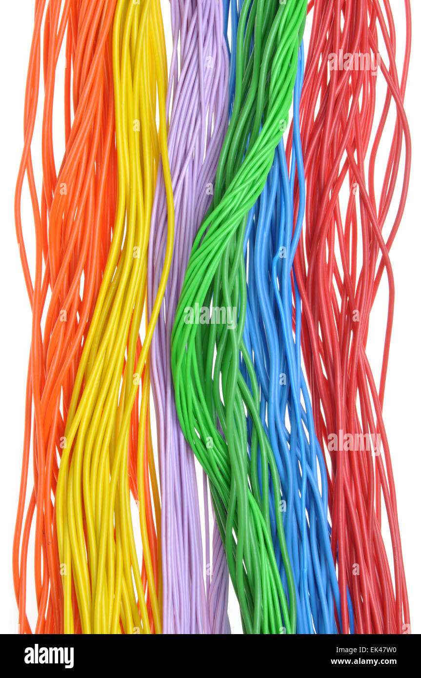 Colored wires in the global telecommunications networks Stock Photo - Alamy