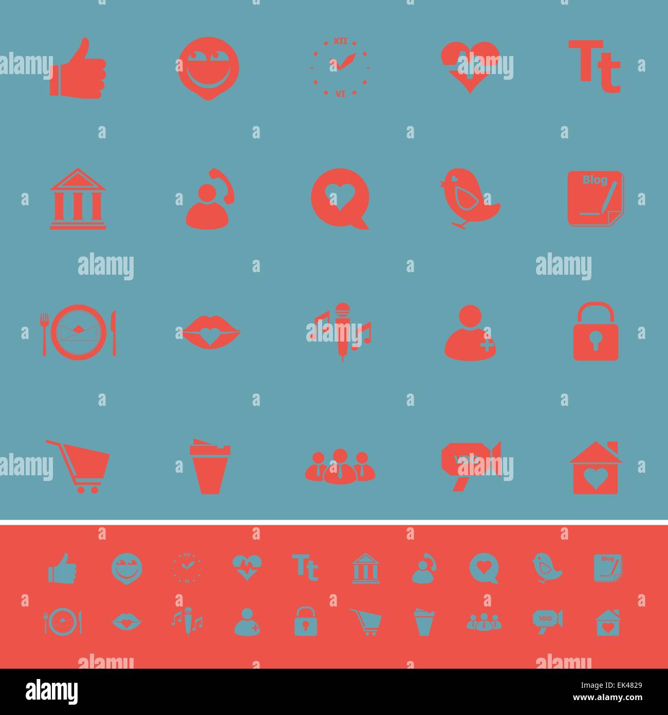 Chat conversation color icons on blue background, stock vector Stock ...