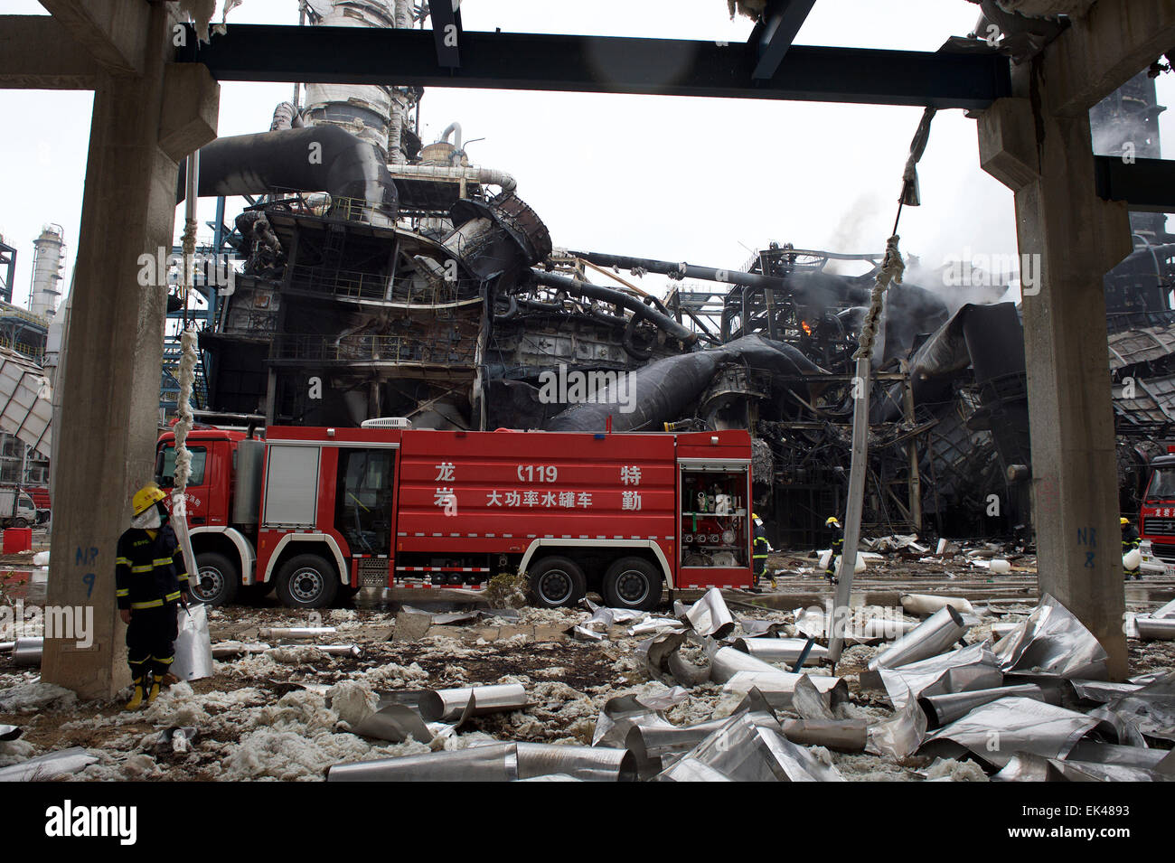 Gulei, China's Fujian Province. 7th Apr, 2015. A firefighting truck ...