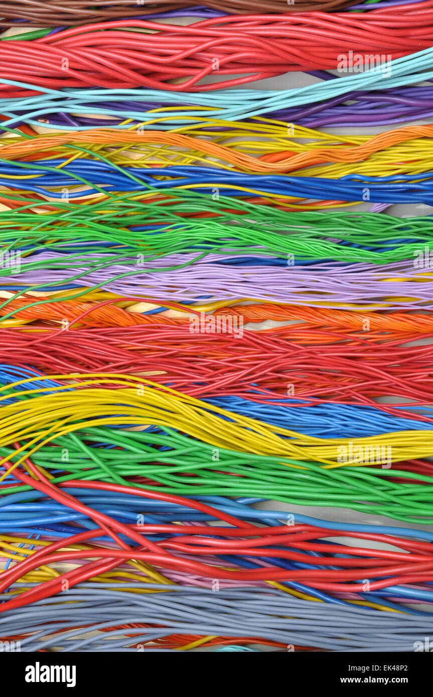 Colored wires in the global telecommunications networks Stock Photo - Alamy