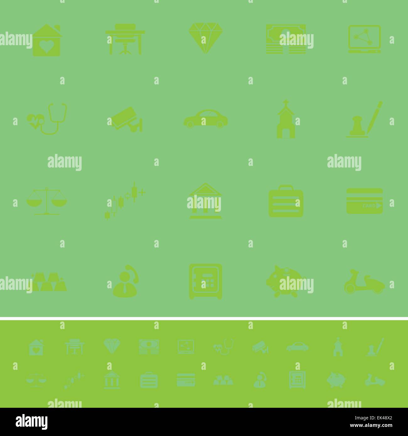 Insurance related color icons on green background, stock vector Stock ...