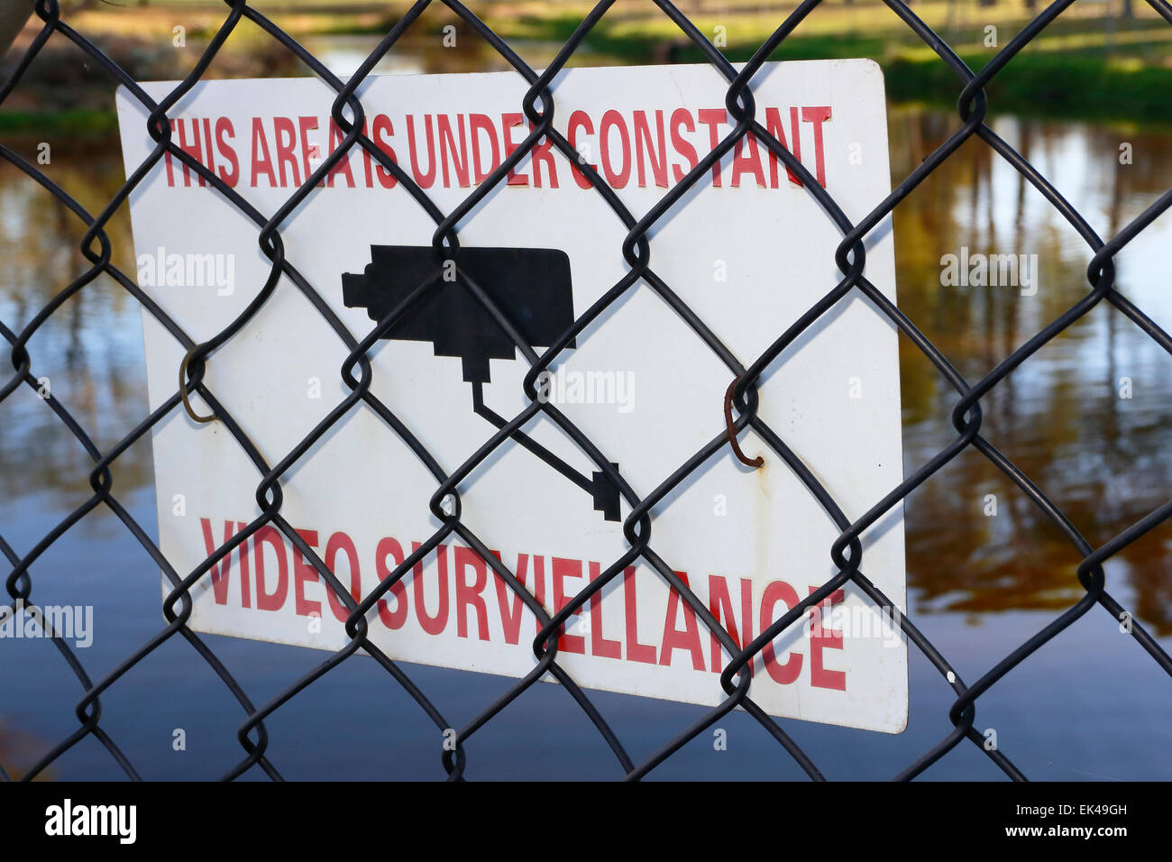 Warning sign indicating that this area is under constant video ...