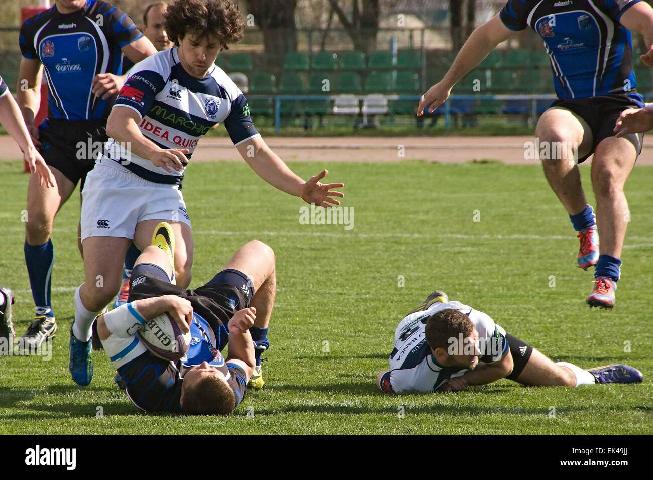 April 4, 2015. - Russia, Krasnodar. - European Rugby Challenge Cup 2015 ...