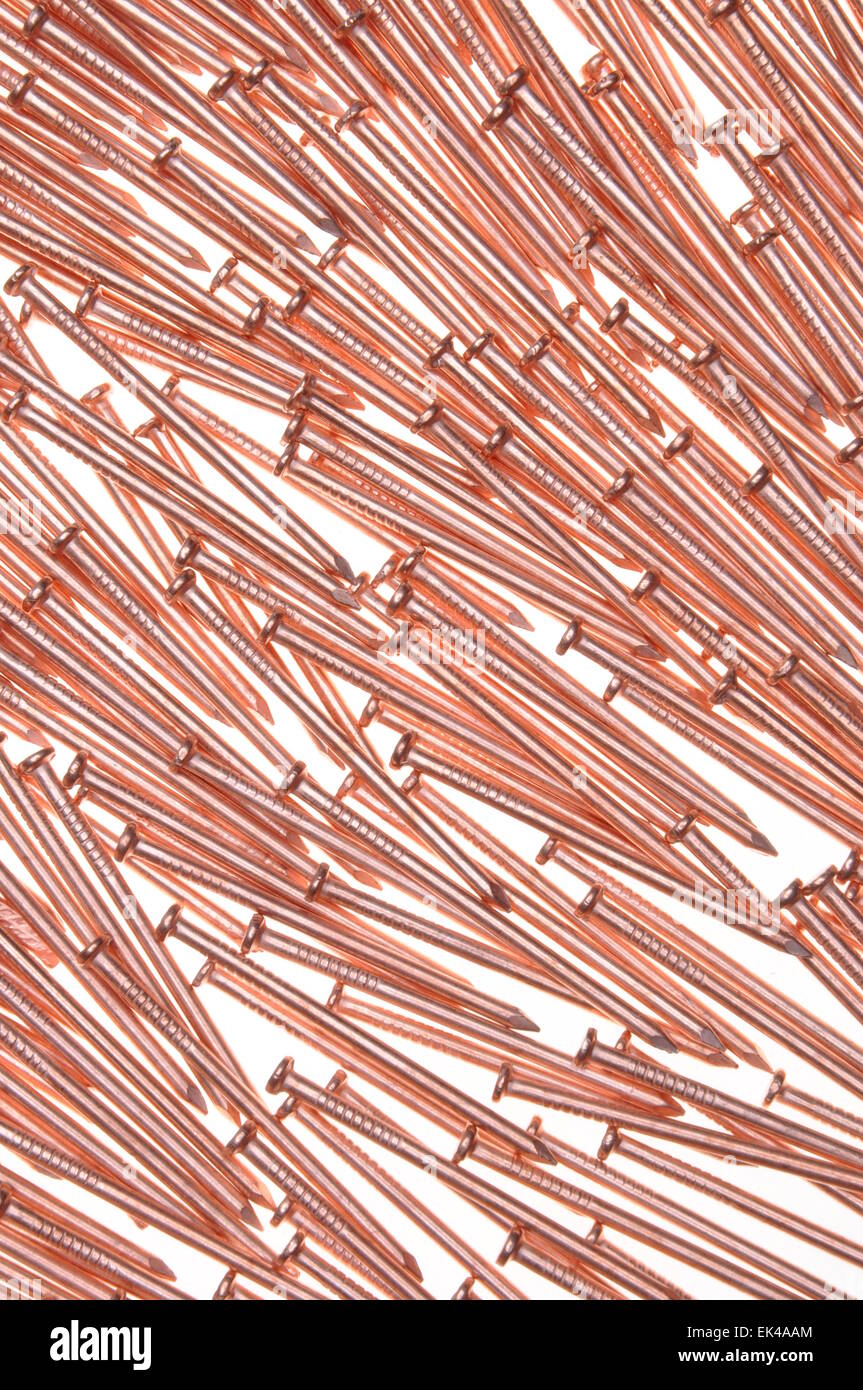 Red steel nails for construction Stock Photo - Alamy