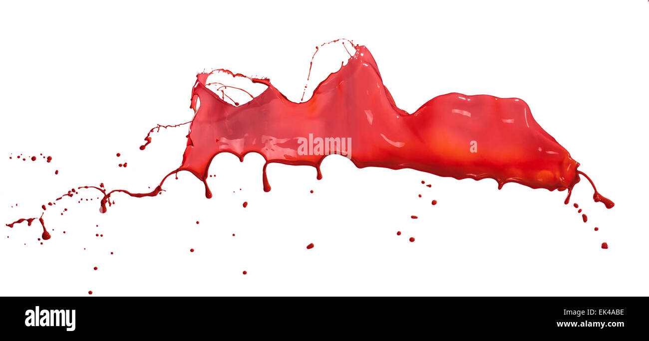red splash over white background Stock Photo - Alamy