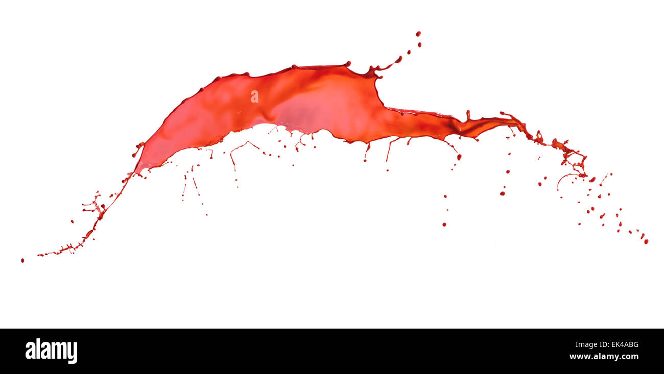 red splash over white background Stock Photo - Alamy