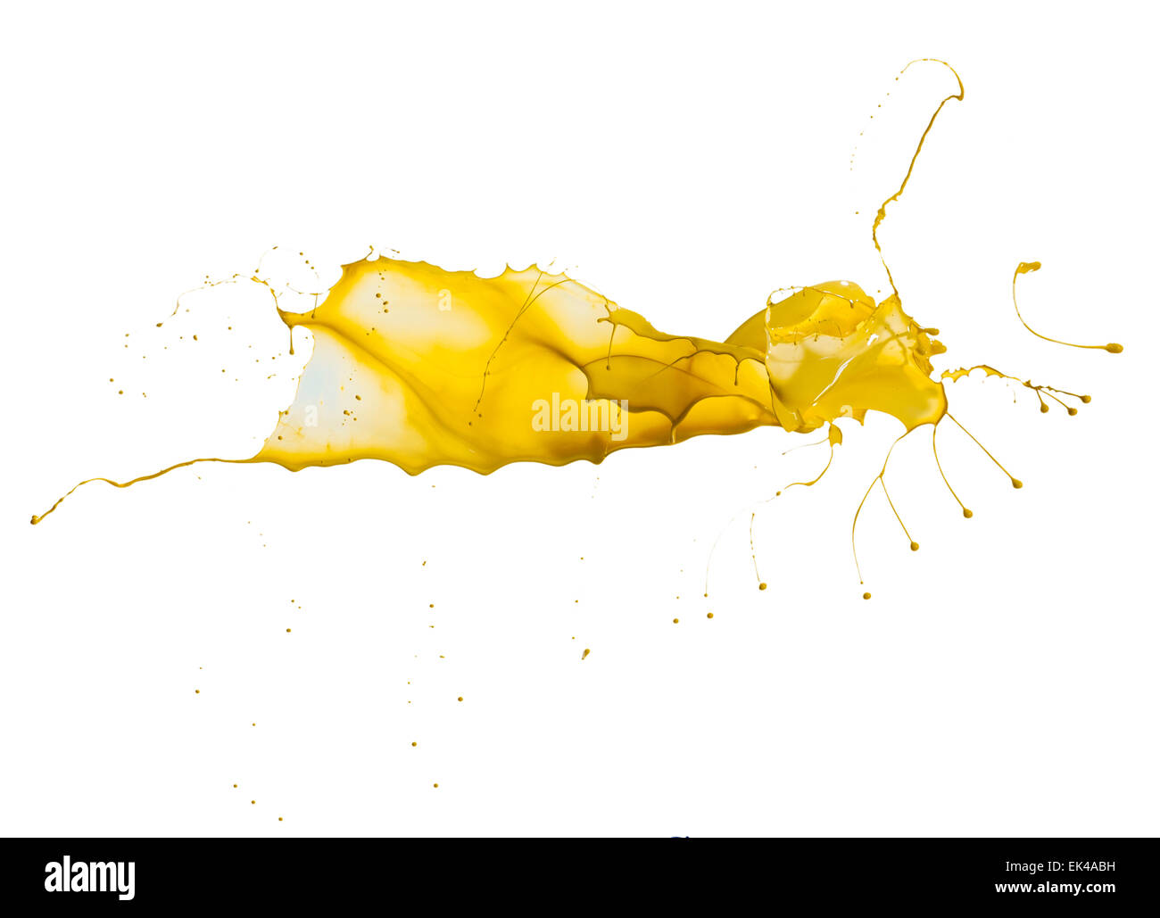 splashes of yellow paint isolated on white background Stock Photo - Alamy