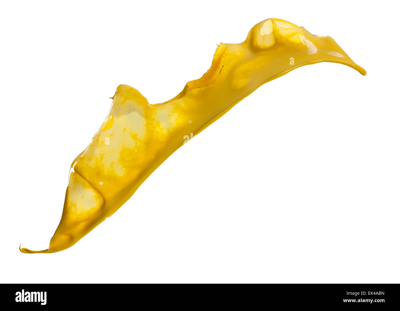yellow paint splashes isolated on white background Stock Photo - Alamy
