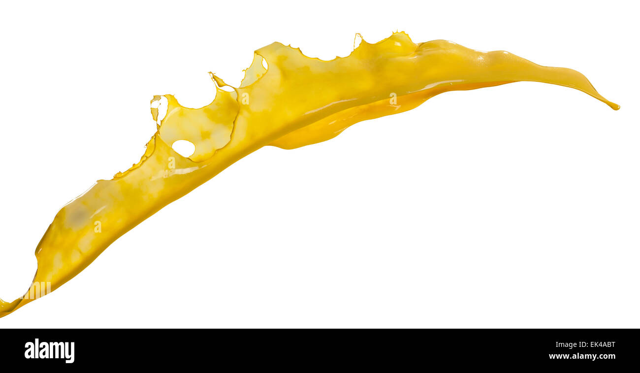 splashes of yellow paint isolated on white background Stock Photo - Alamy