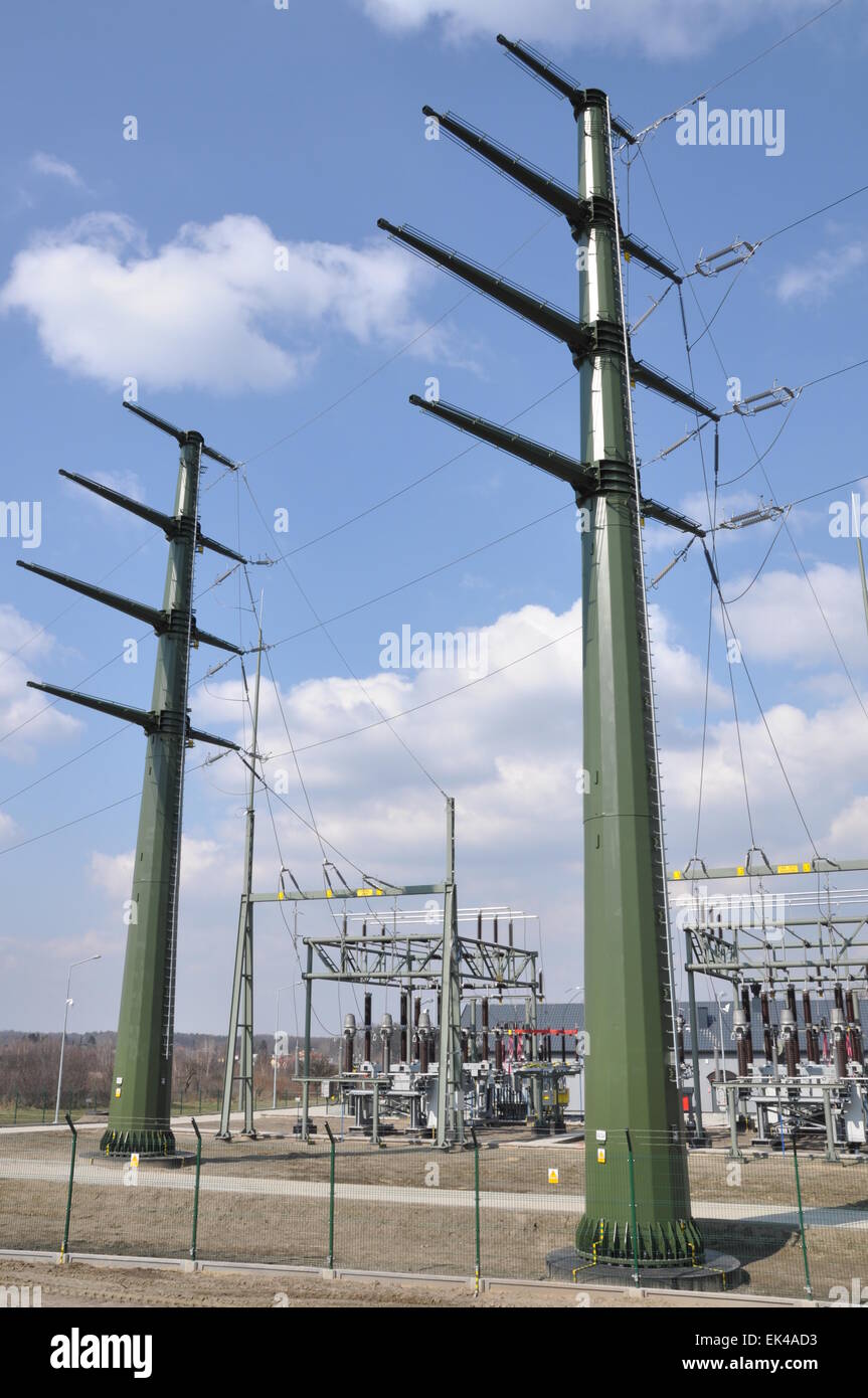 High voltage transformer station Stock Photo - Alamy