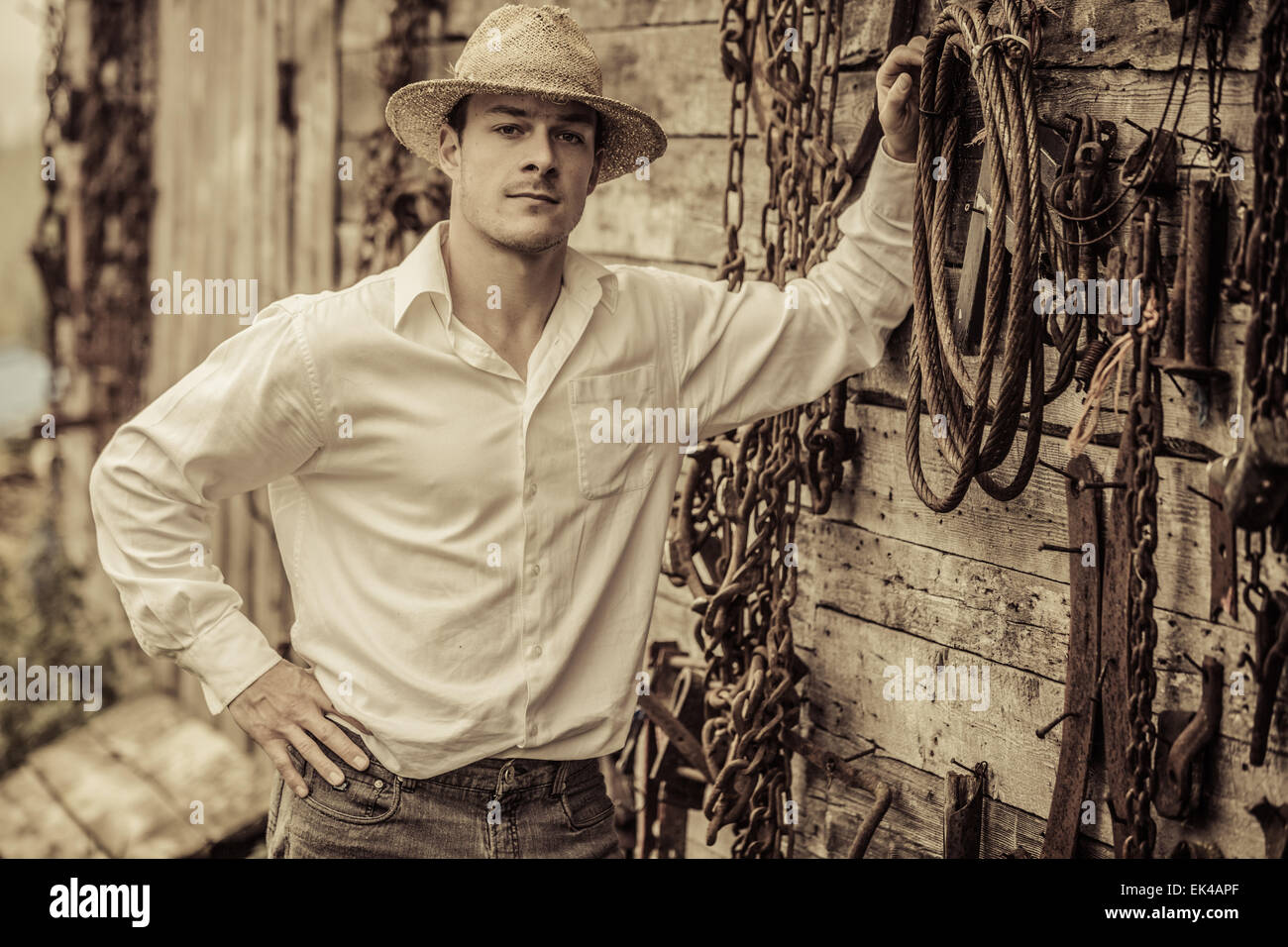 Vintage proud farmer hi-res stock photography and images - Alamy