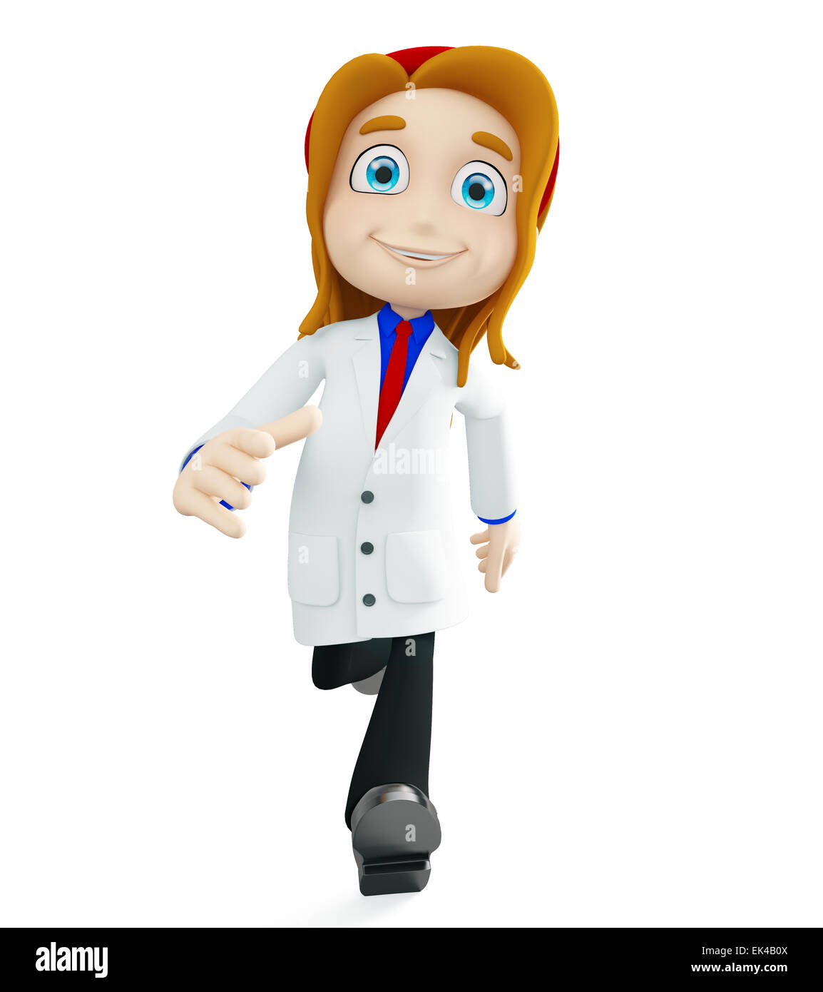 3d illustration of doctor with running pose Stock Photo - Alamy