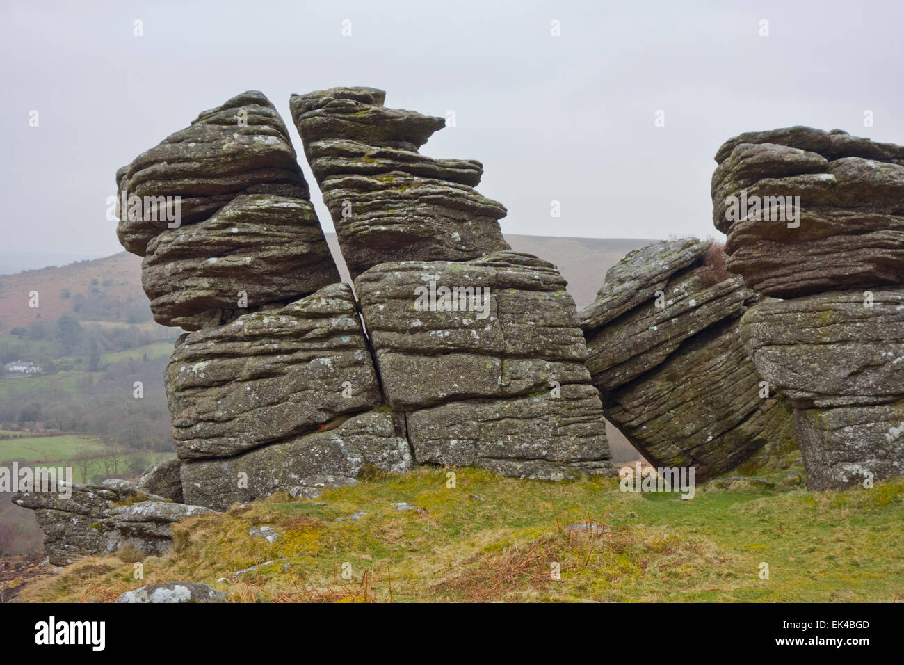 Hound Tor rock formation Stock Photo - Alamy