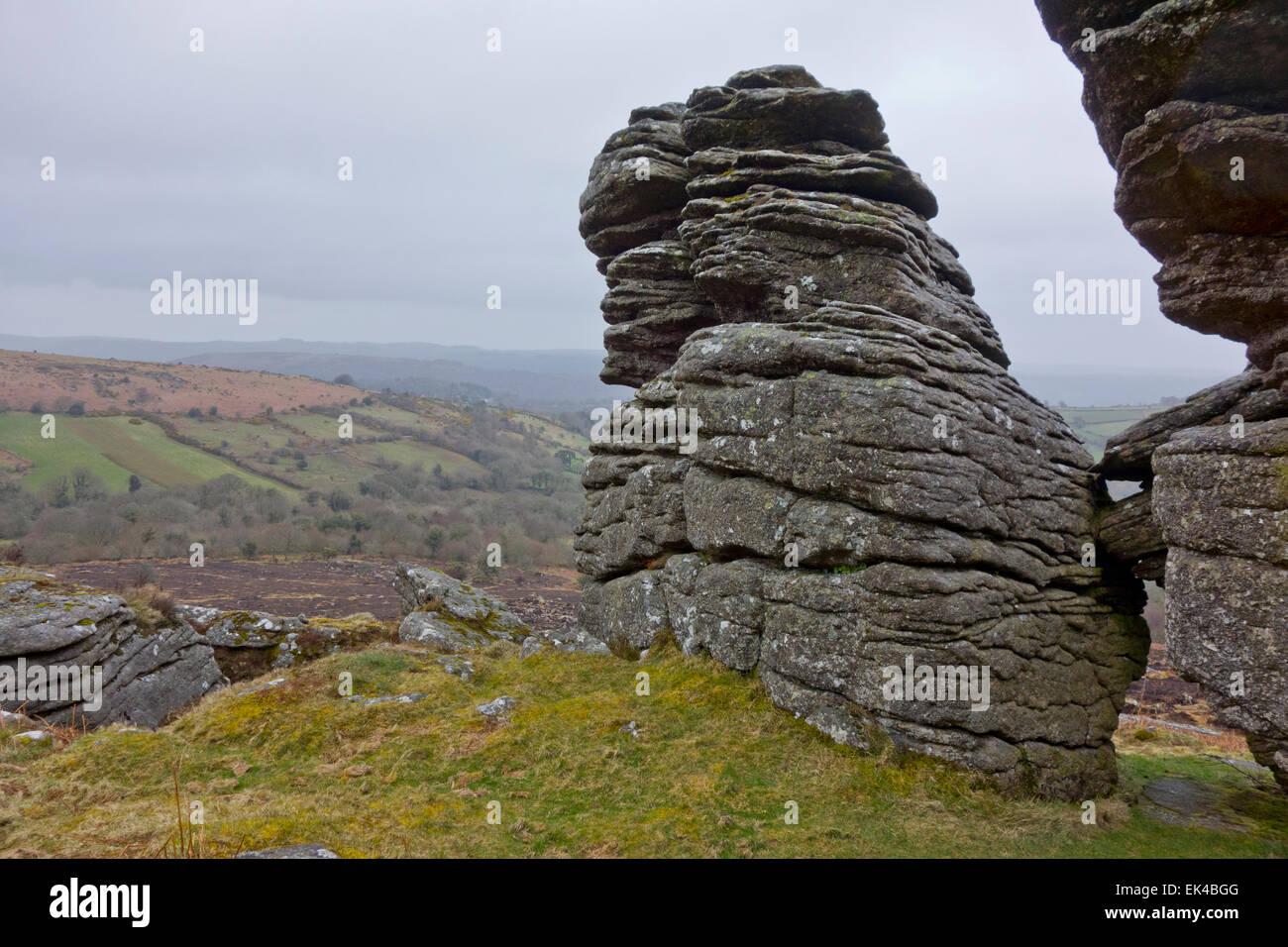 Hound Tor rock formation Stock Photo - Alamy