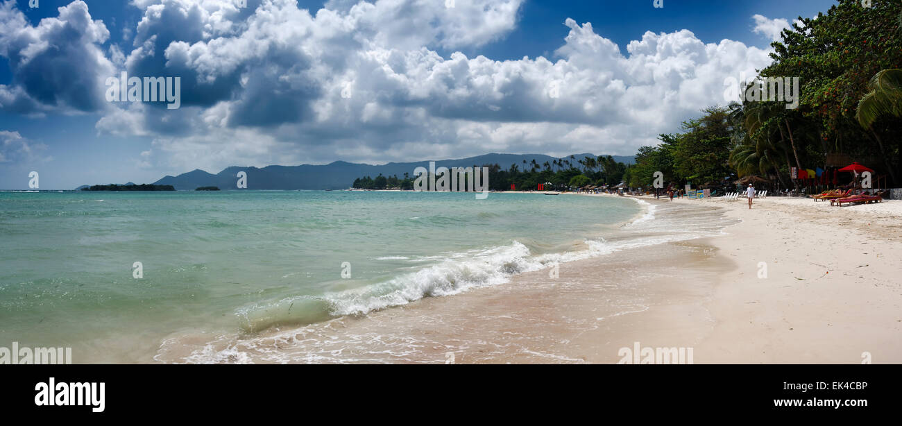 Thailand, Koh Samui (Samui Island), panoramic view of a beach Stock ...