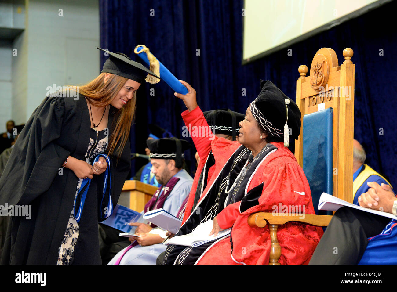 The Rector Ms Tanga of Cape Peninsula University of Technology capping ...