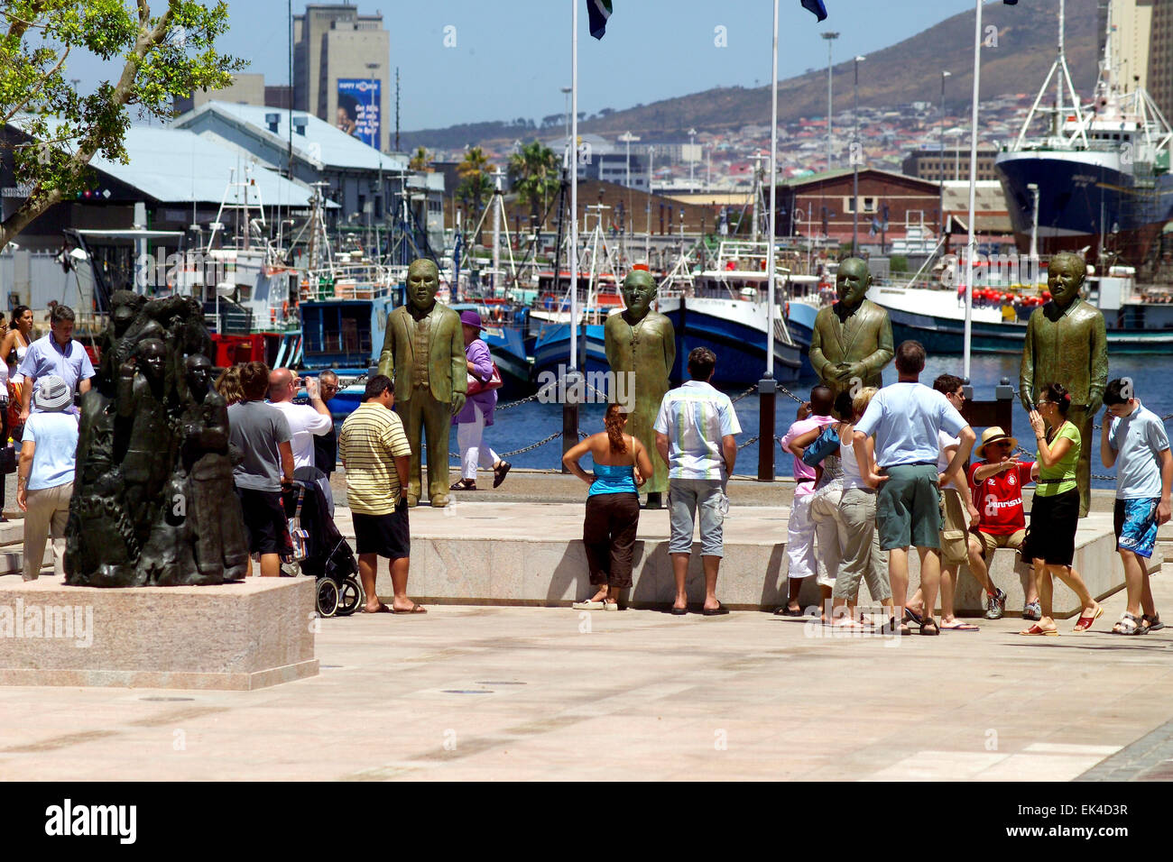 Statues of South African leaders at the Waterfront in Cape Town, South ...