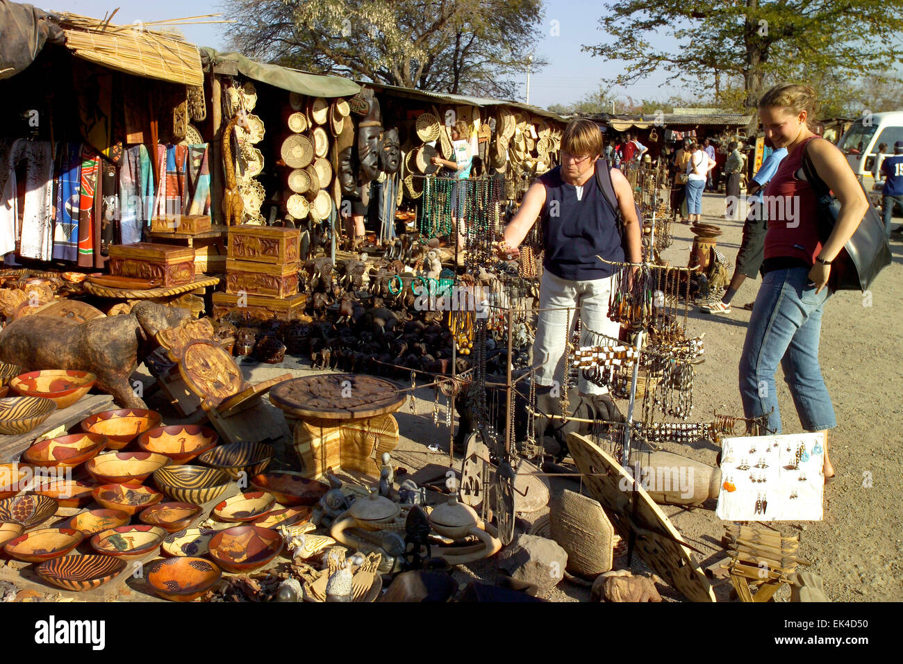 The craft market at the Zambian side of Victoria Falls Stock Photo - Alamy