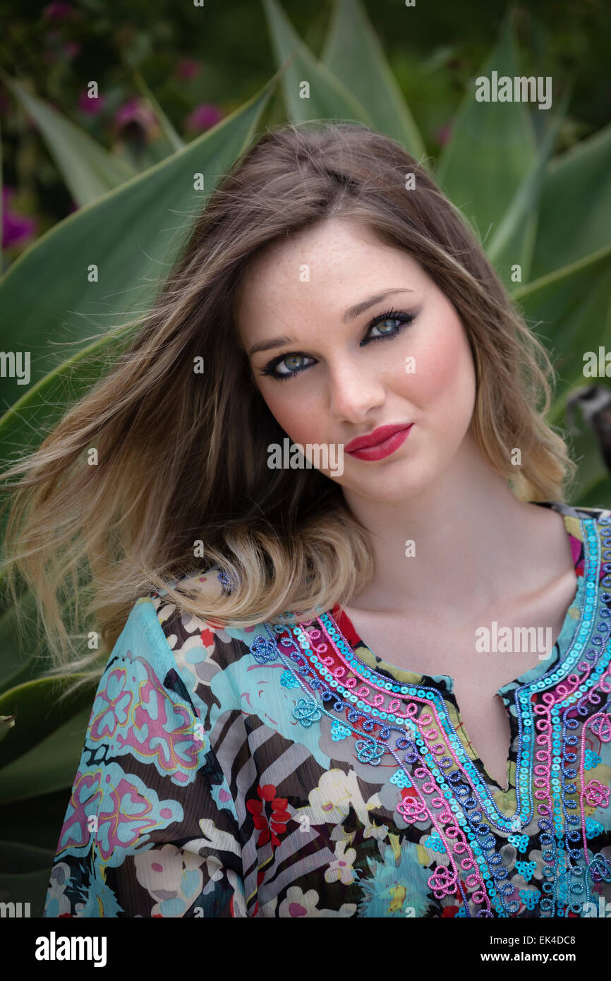 Italy, Sicily, beautiful girl portrait Stock Photo - Alamy